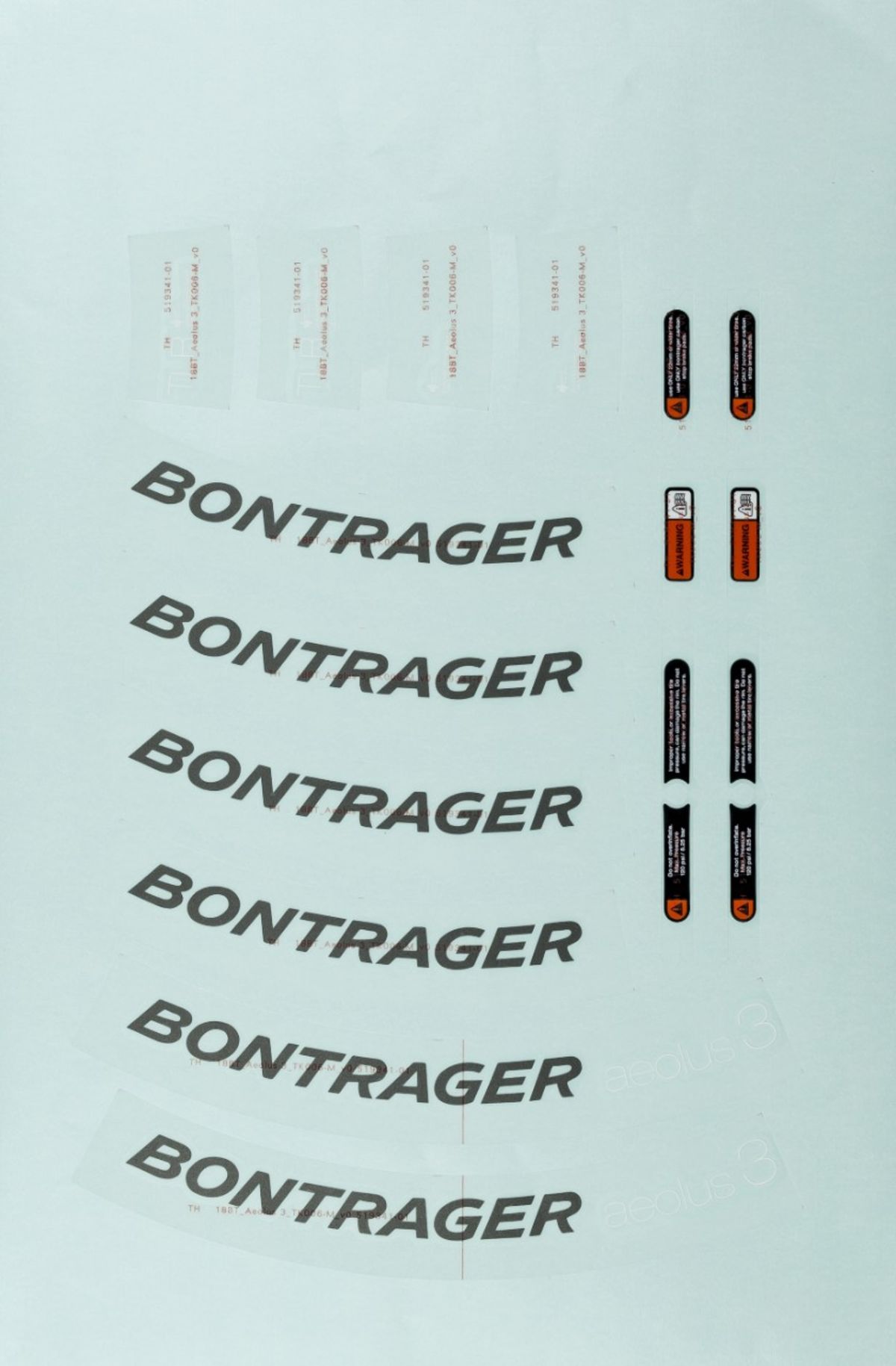 Bontrager Aeolus 5 D3 Rim Decal Sets - Trek Bikes