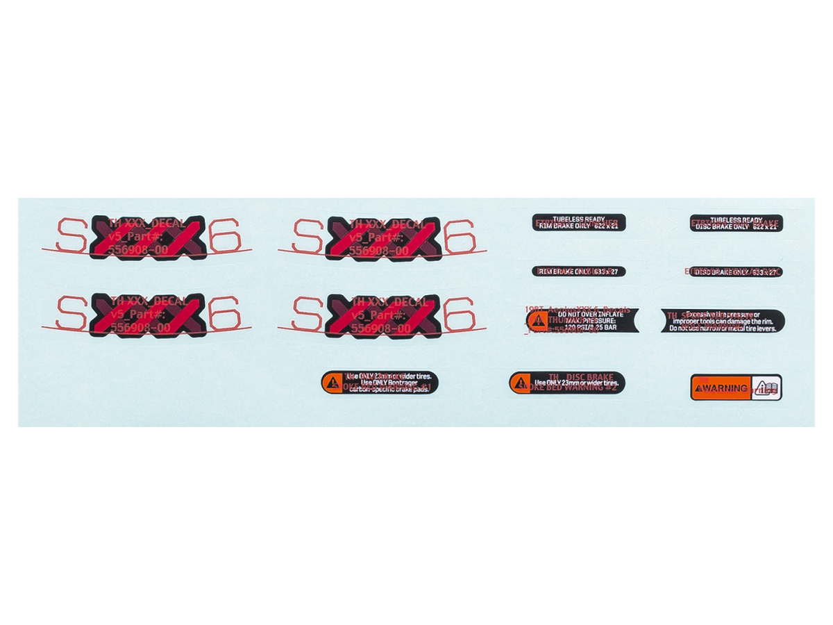 Bontrager Wheelsystem Replacement Aeolus XXX 6 Decal Set - Trek Bikes