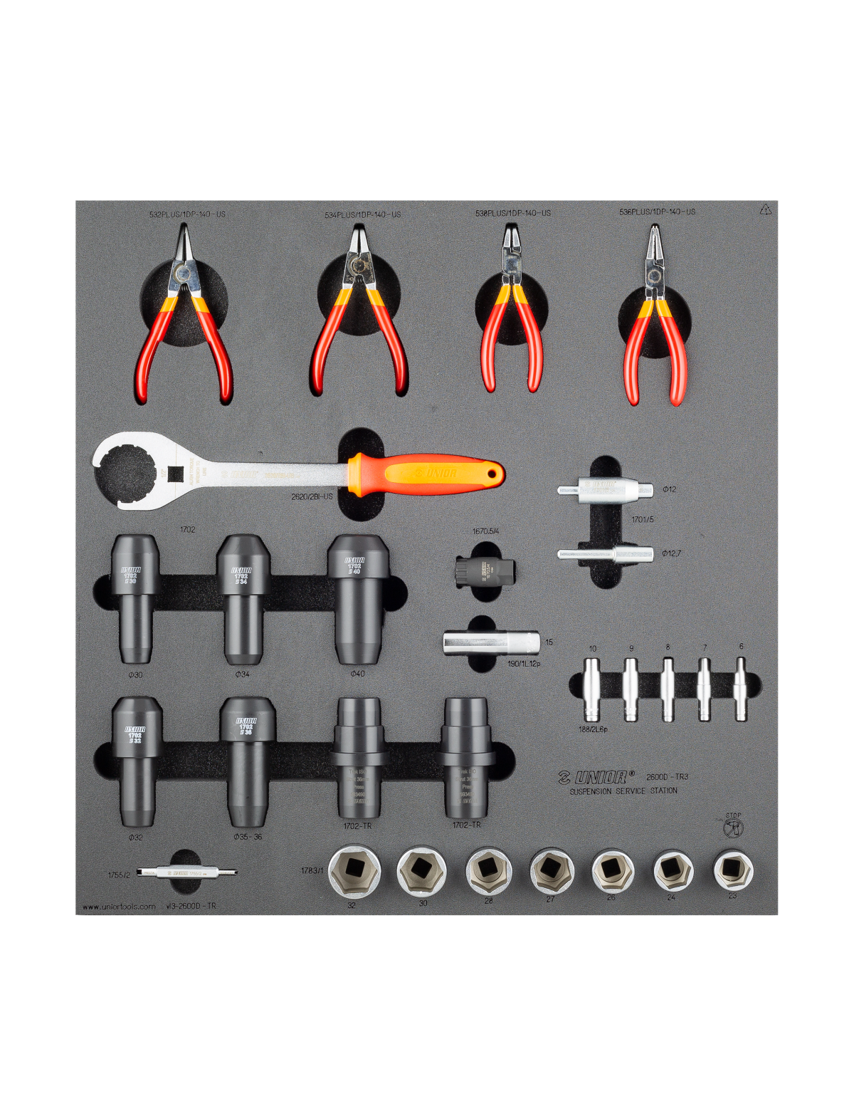 Unior Suspension Bench Drawer - 3 Tool Tray Set - Trek Bikes